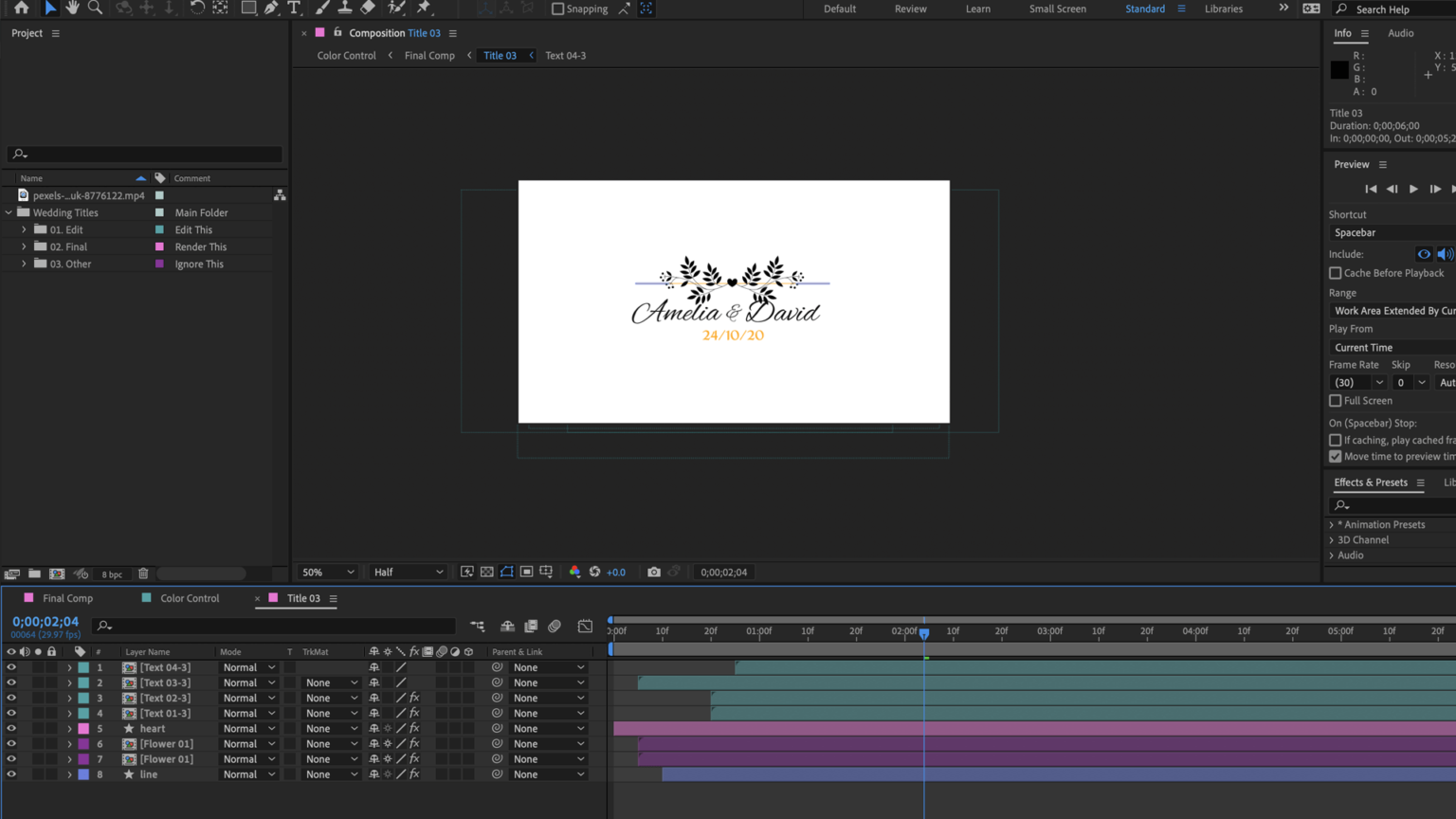 30 Amazing Wedding Titles For Your Marriage Videos - Motion Array
