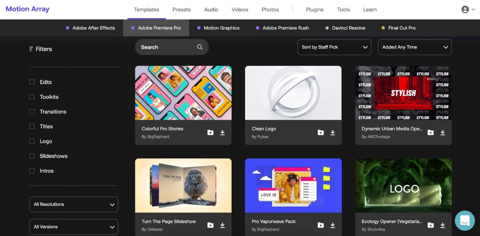 How to Use Motion Array's Updated Marketplace Search Features - Motion ...